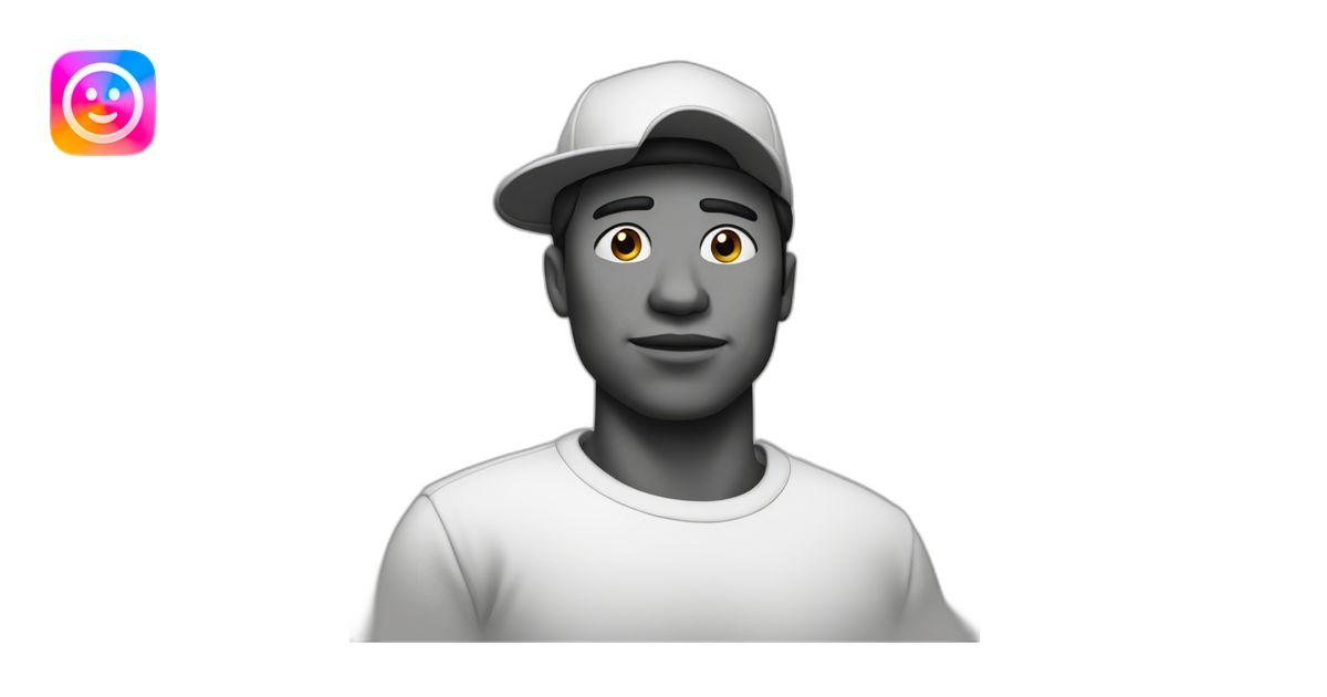 Giga Chad from profile meme black and white emoji | AI Emoji Generator
