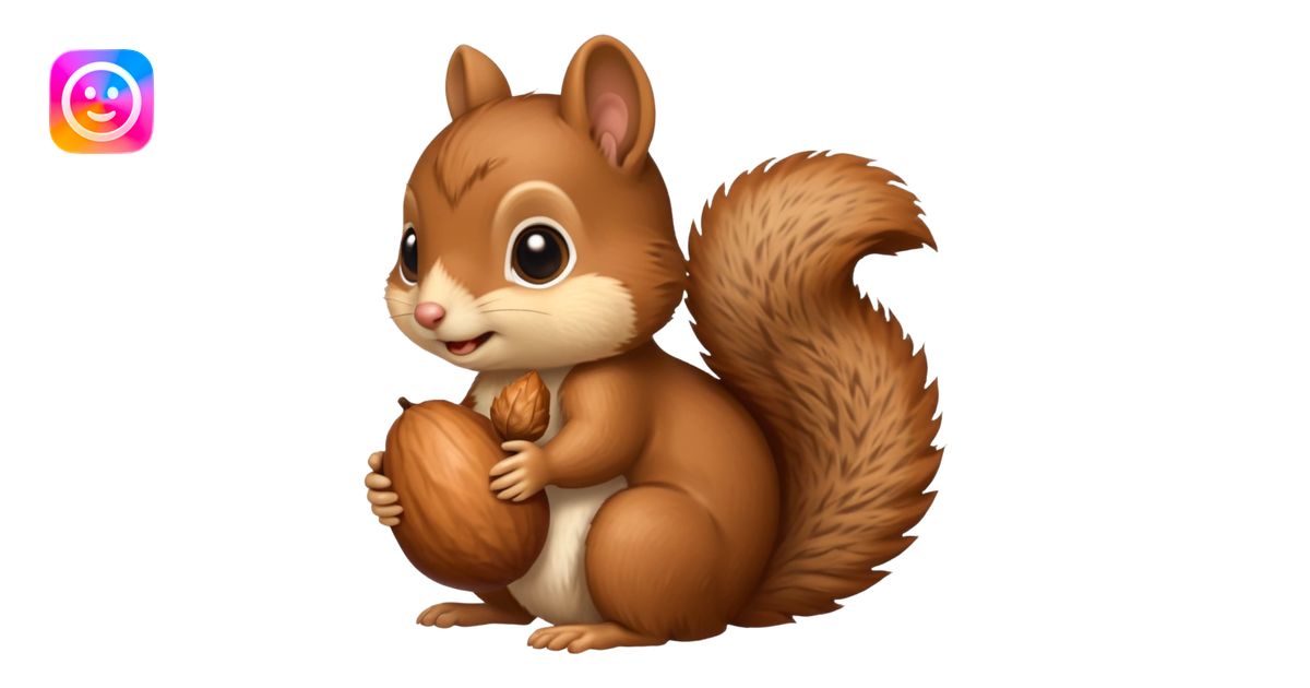 baby squirrel hold a acorn emoji | AI Emoji Generator