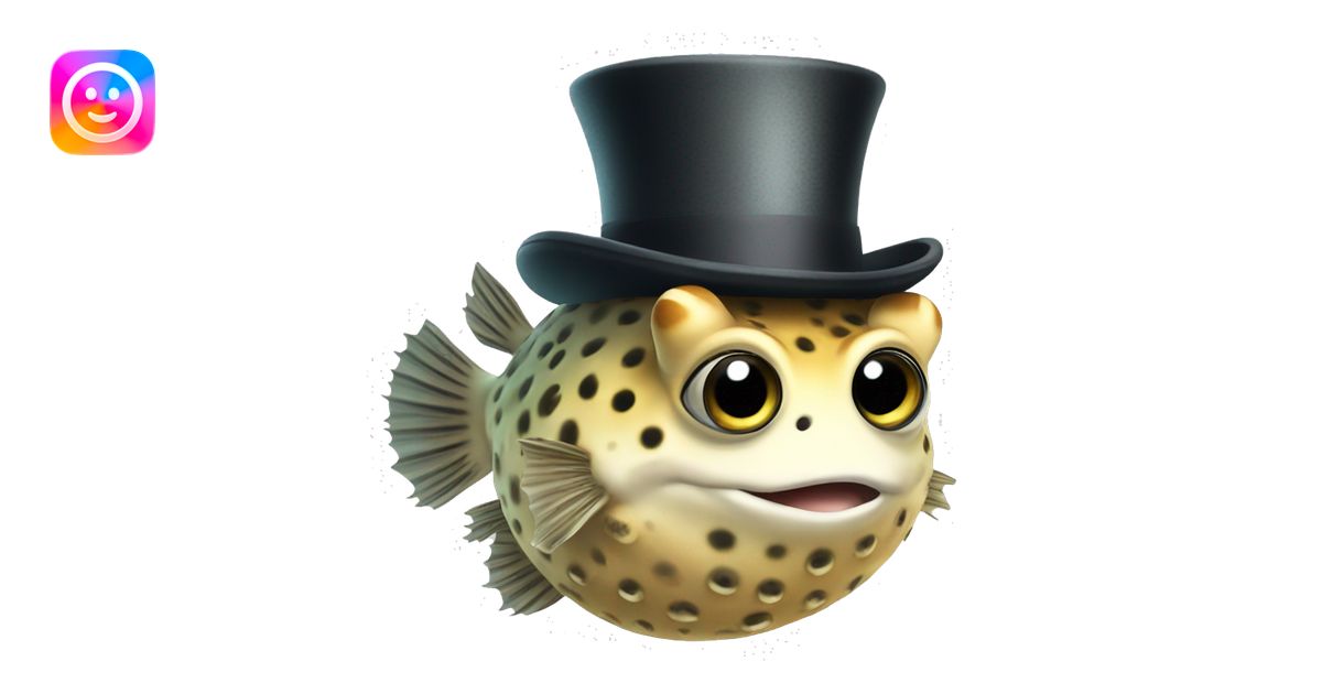 puffer fish with top hat emoji | AI Emoji Generator