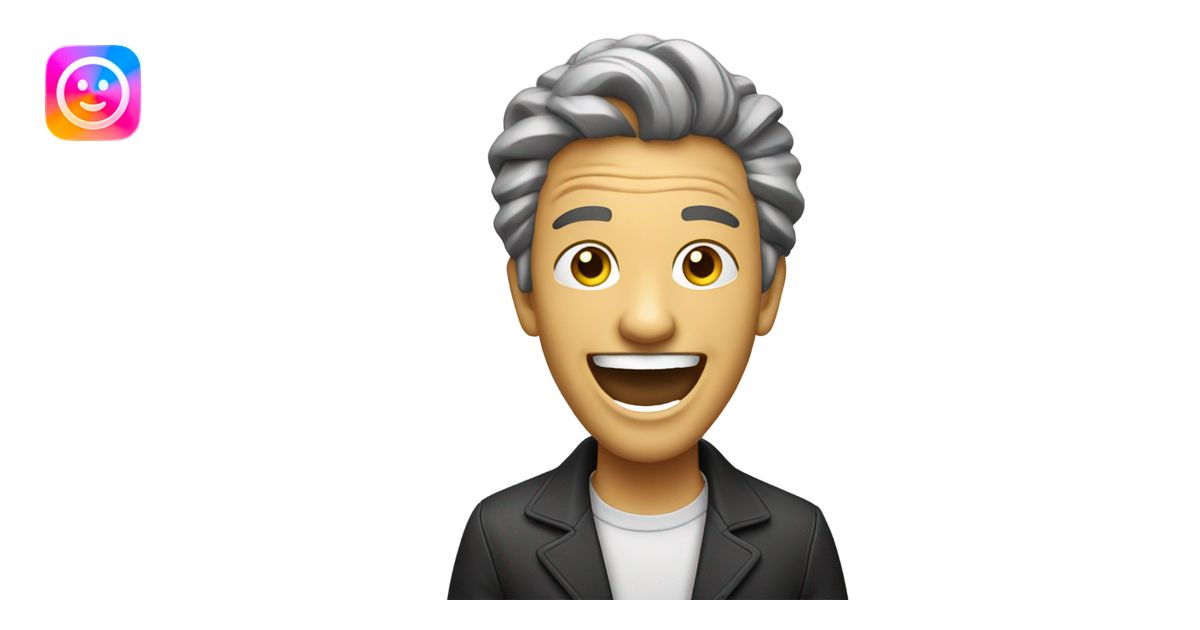 Radio presenter laughing emoji | AI Emoji Generator