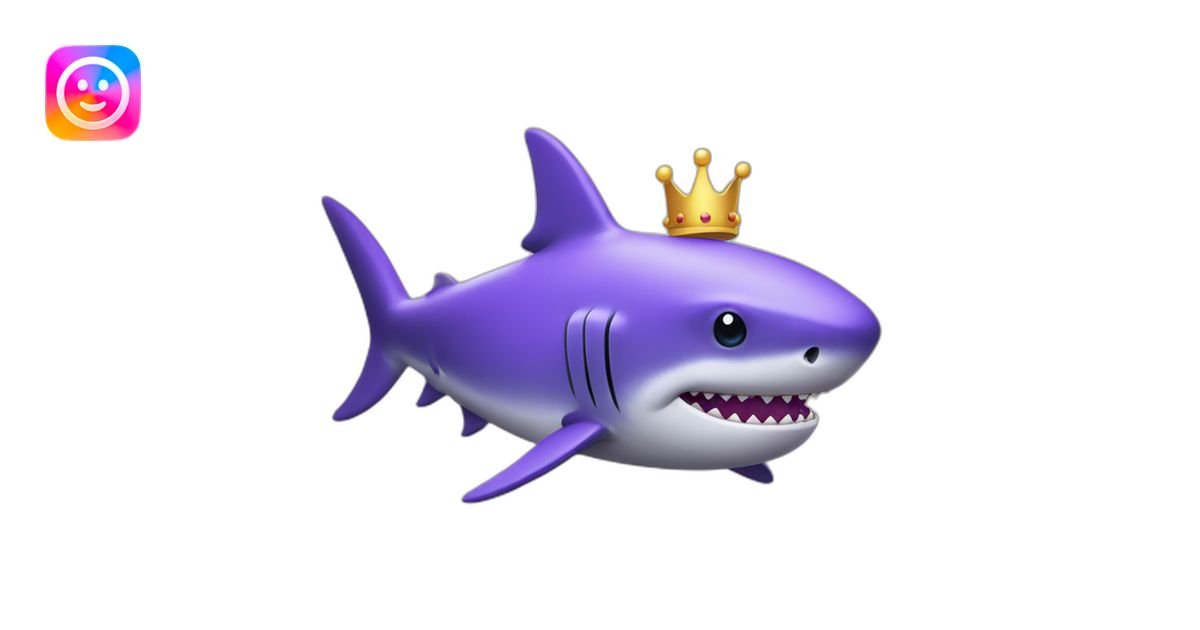 Purple shark with a crown emoji | AI Emoji Generator
