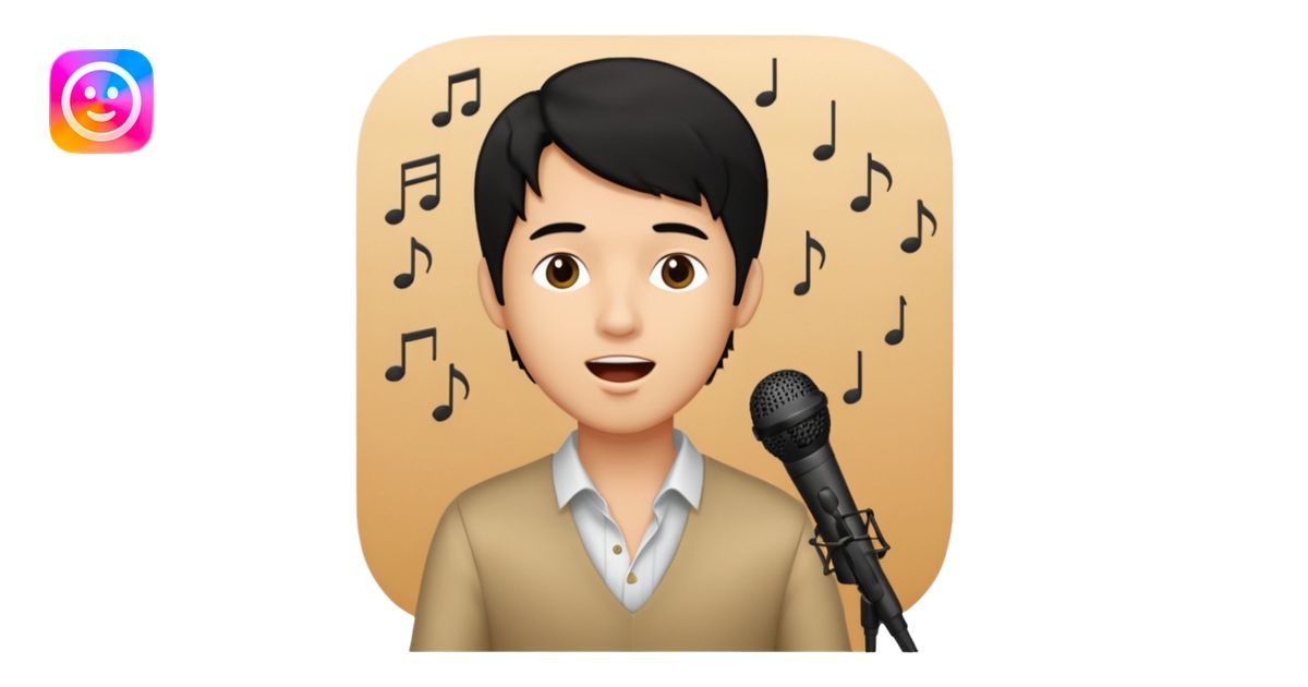 light black hair man singing emoji | AI Emoji Generator