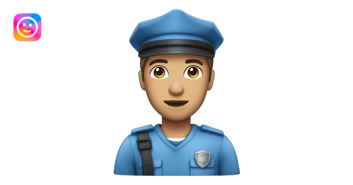 prison gaurd with helmet blue elmet and blue dress emoji | AI Emoji ...