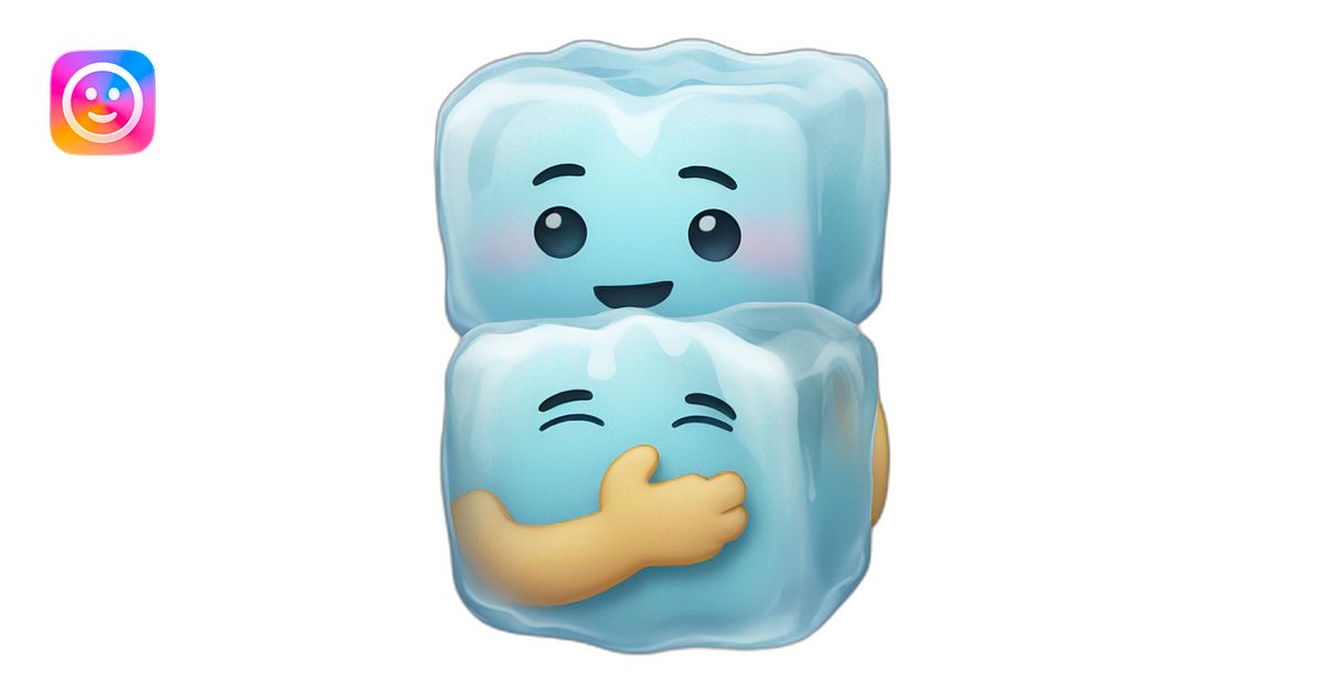 Hugging ice cubes emoji | AI Emoji Generator