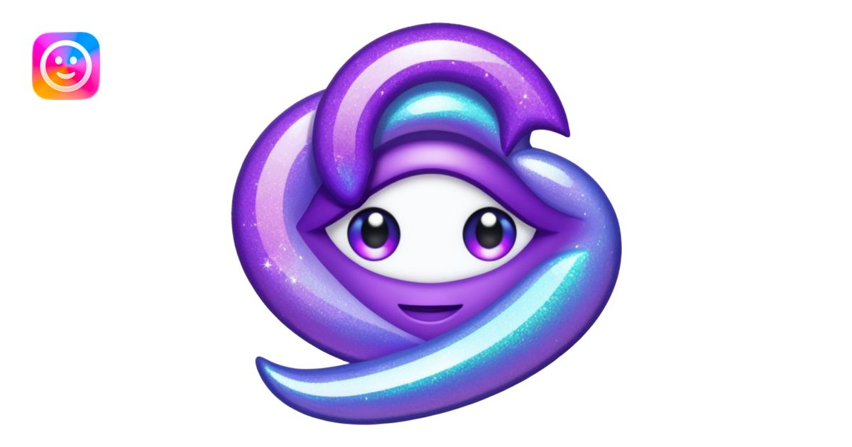 Glitter Purple and Cian Mark Check Verify emoji | AI Emoji Generator