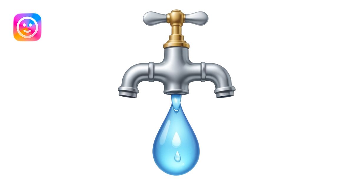 a faucet with a water droplet at the end emoji | AI Emoji Generator
