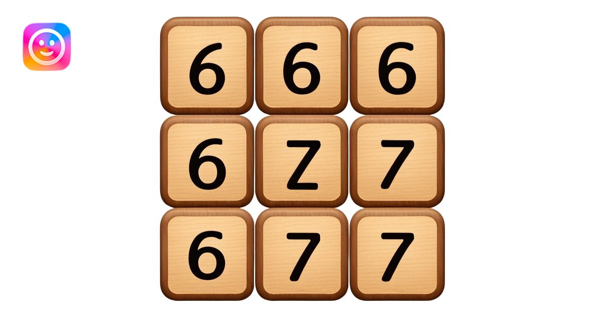 Blocks saying "6" and "7" in this order: "6" "7" emoji | AI Emoji Generator