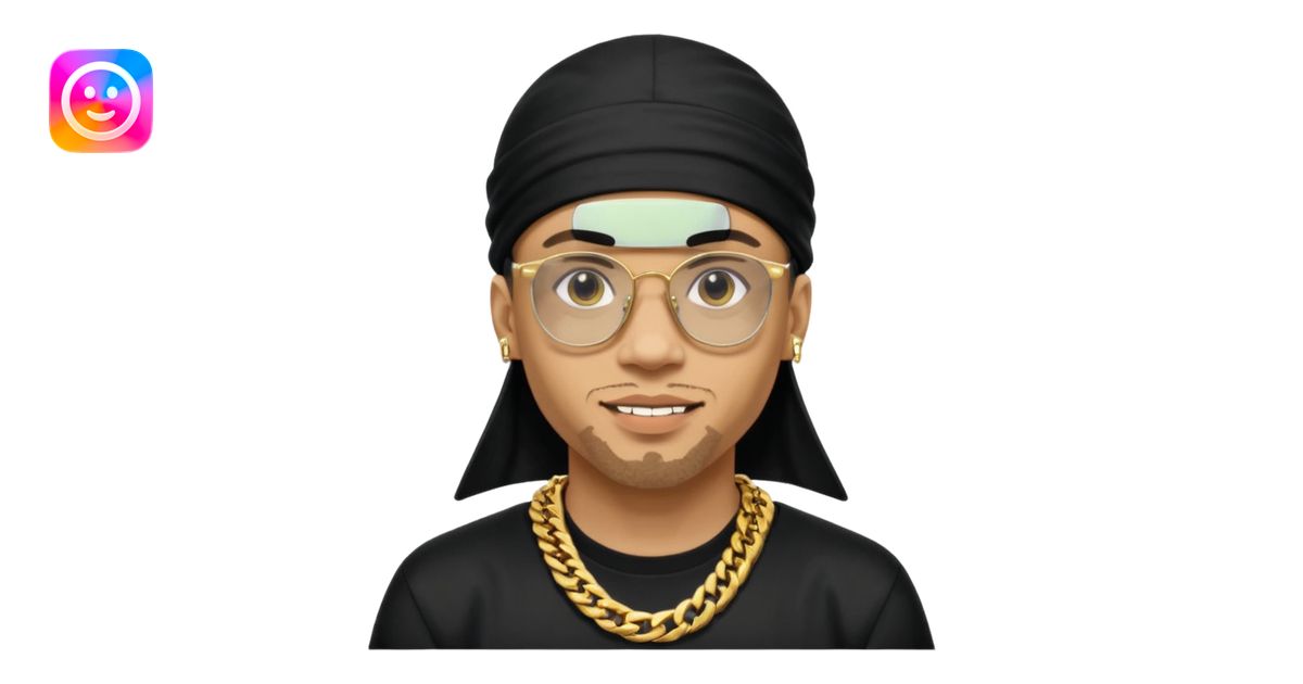 lightskin man with a black durag,a cuban link chain,glasses, and ...