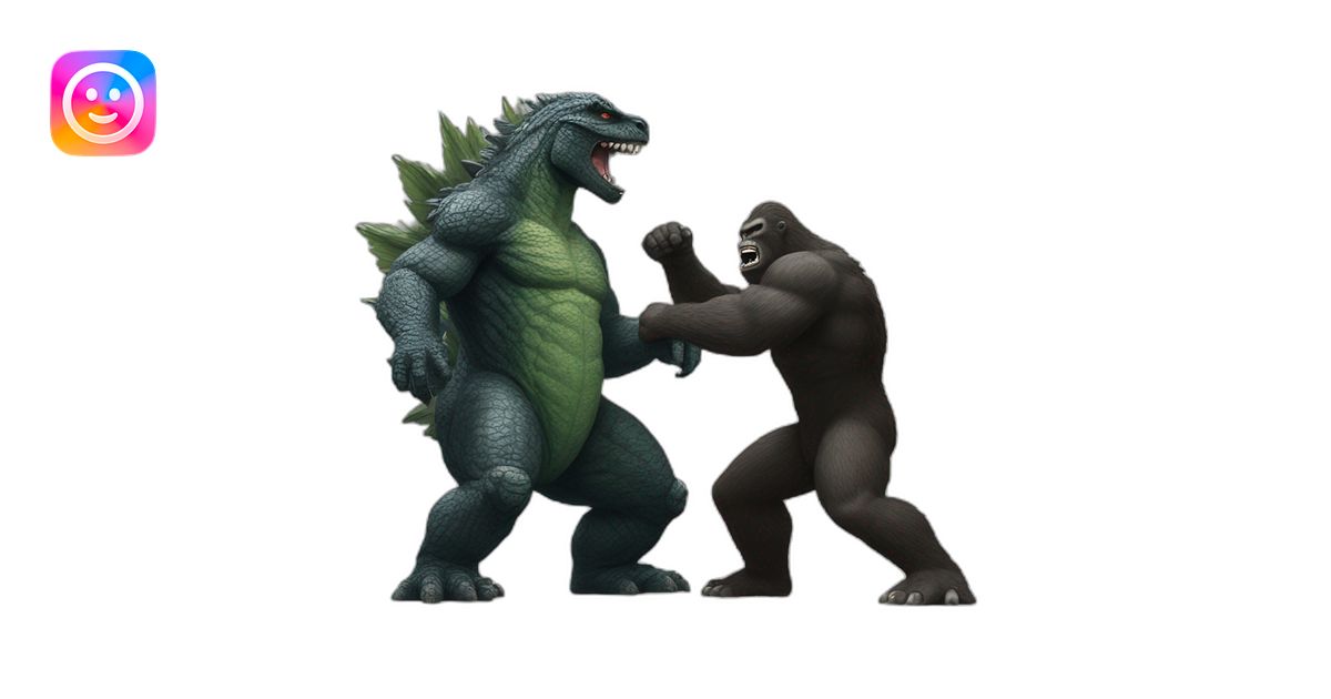 Godzilla fighting king kong emoji | AI Emoji Generator
