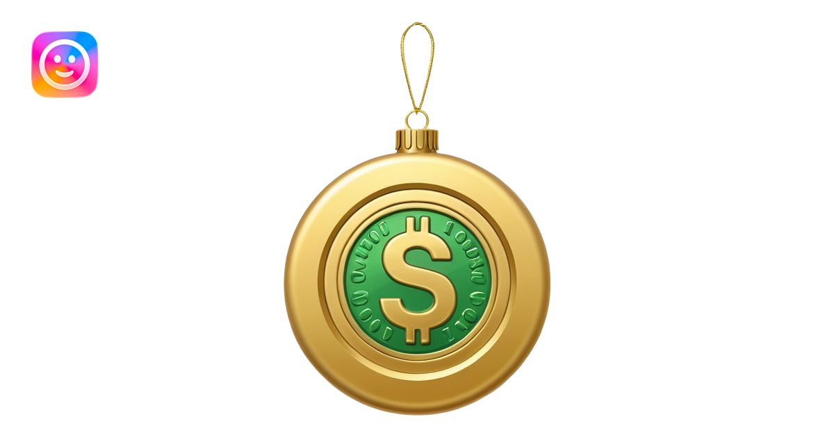 money themed christmas ornament hanging from a thread emoji | AI Emoji ...