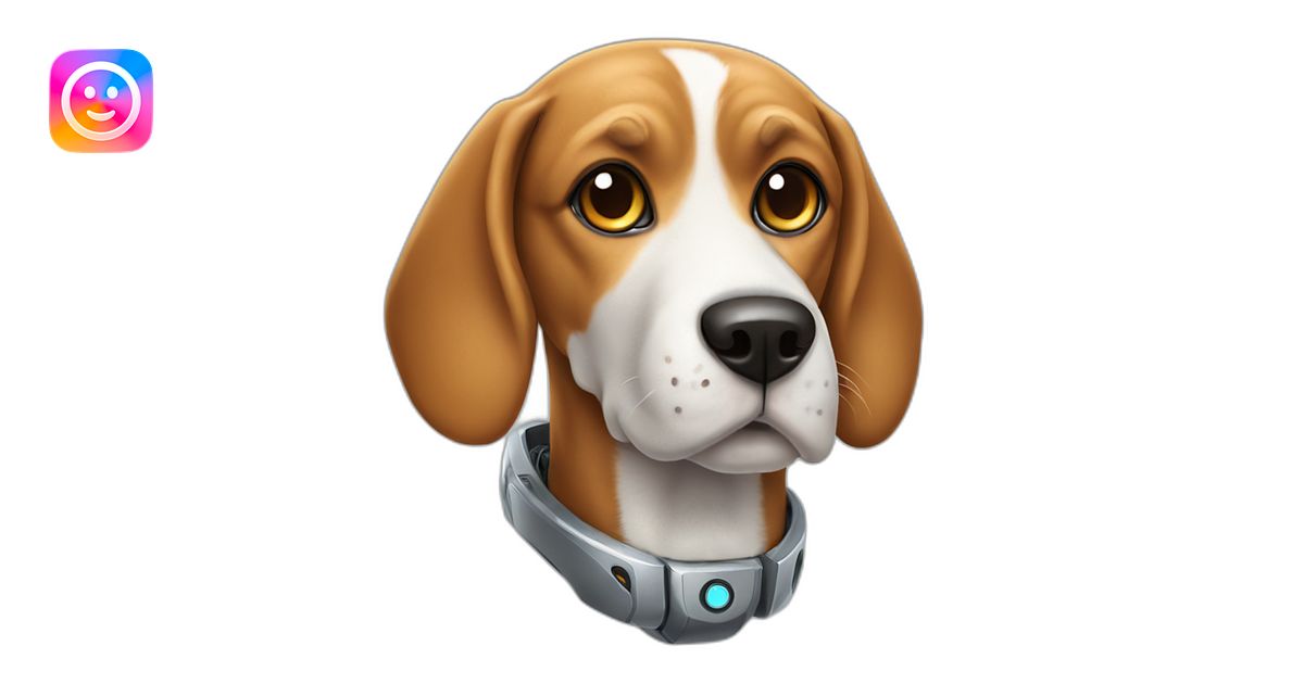 Robotic Beagle Dog emoji | AI Emoji Generator