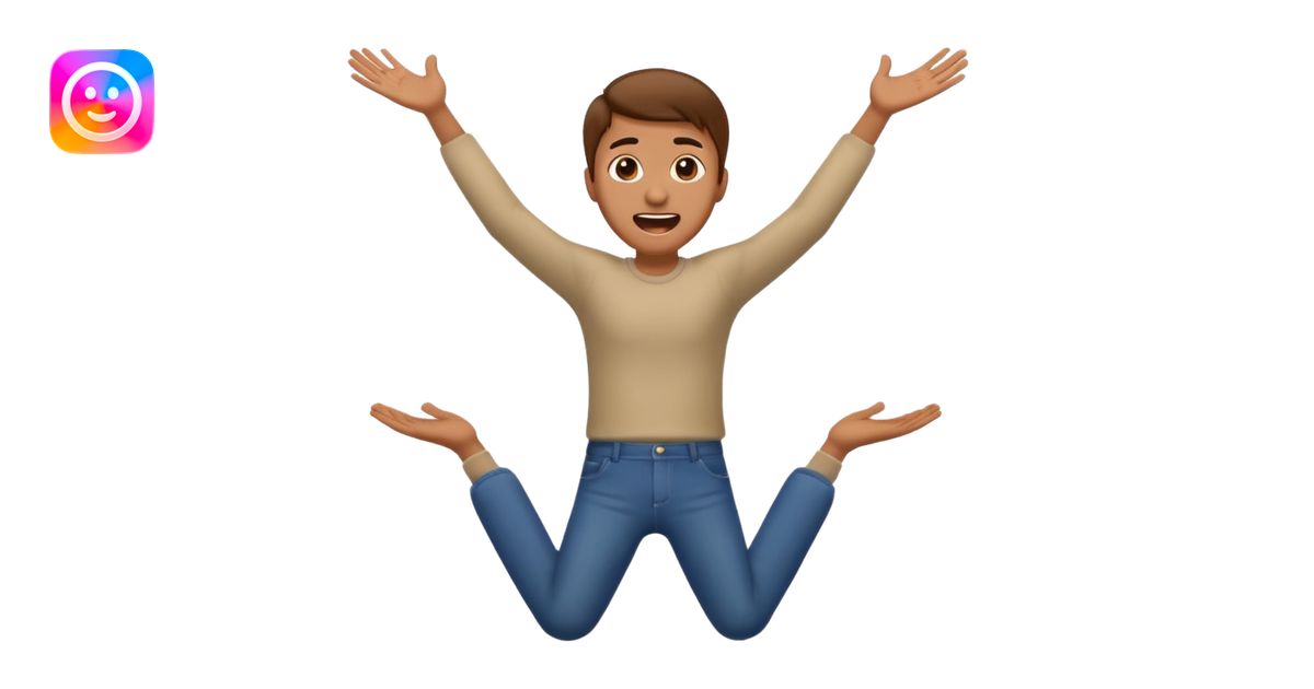 Guy emoji with hands up and out saying why with his pants by his ankles ...
