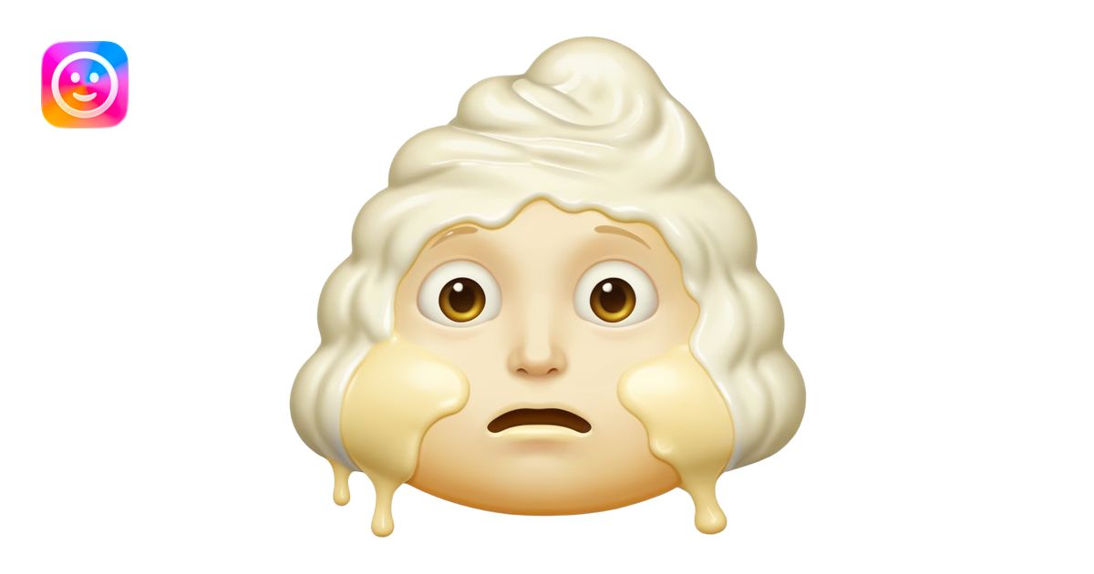 Face covered in mayo emoji | AI Emoji Generator