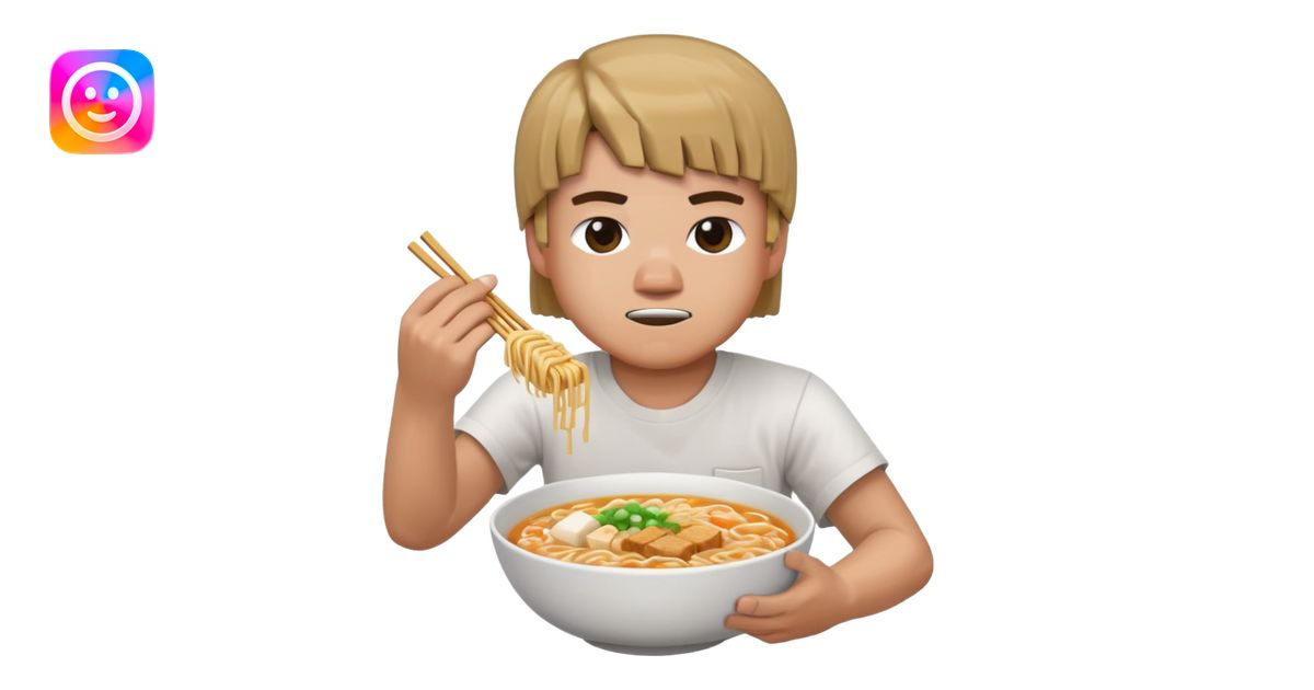 Minecraft Steve eating ramen while throwing it back emoji | AI Emoji ...