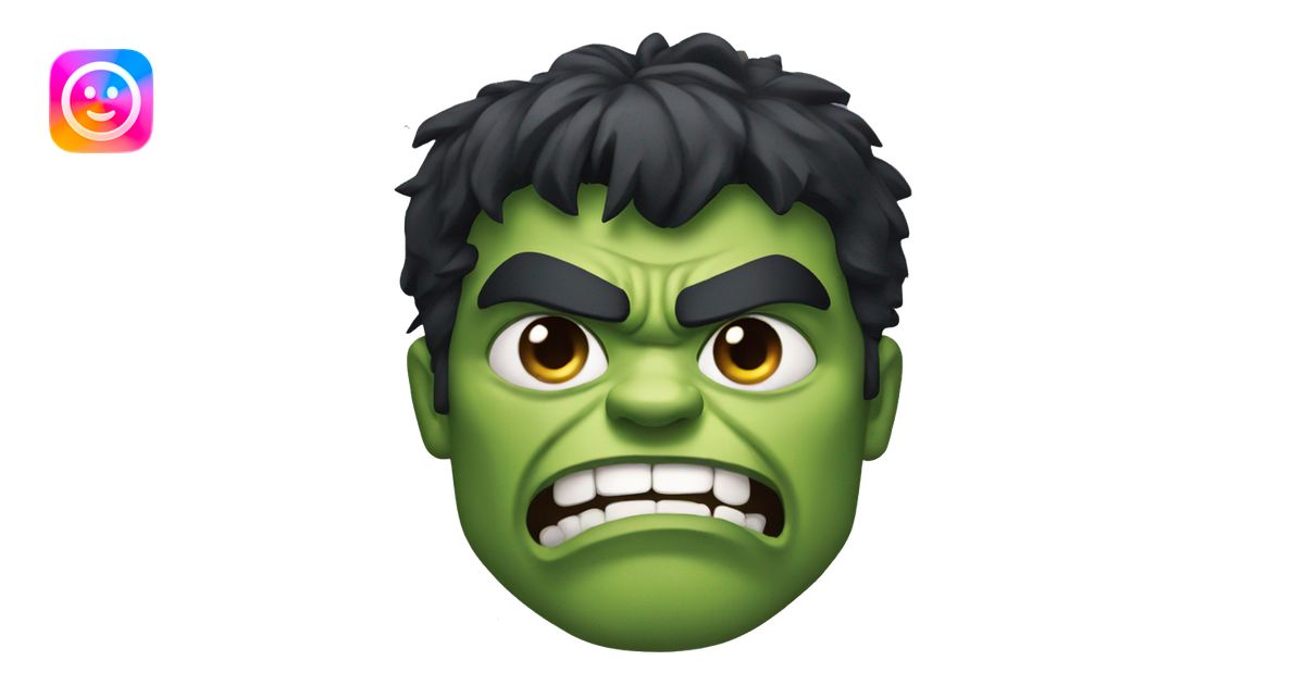 hulk with eyes angry emoji | AI Emoji Generator