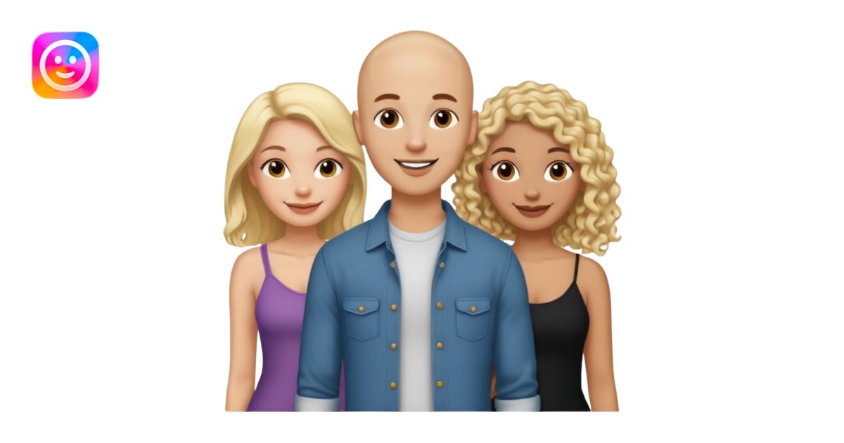 throuple tatted bald boyfriend with two girlfriends, one long blonde ...