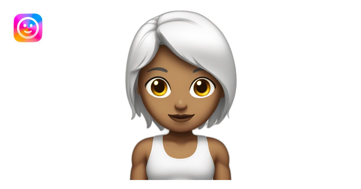Gymgirl white body with muscles emoji | AI Emoji Generator