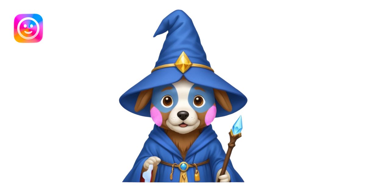 Dog wizard emoji | AI Emoji Generator