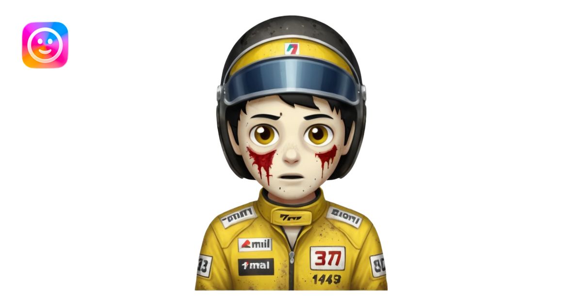 zombie formula 1 racer black haired emoji | AI Emoji Generator