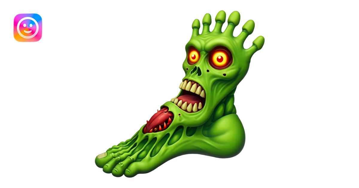 radioactive foot with evil face emoji | AI Emoji Generator