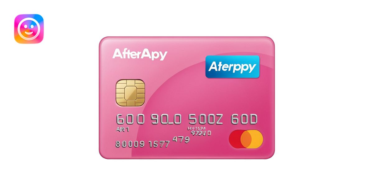 pink big afterpay word on a credit card emoji | AI Emoji Generator