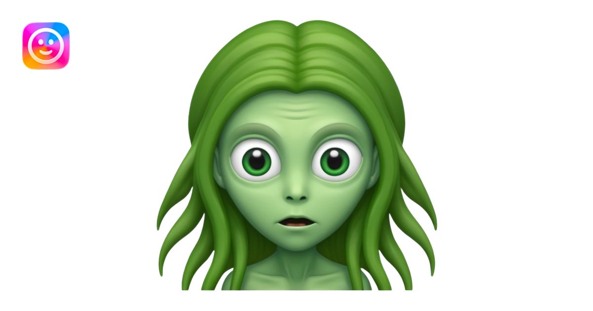 Alien with longer hair ' emoji | AI Emoji Generator