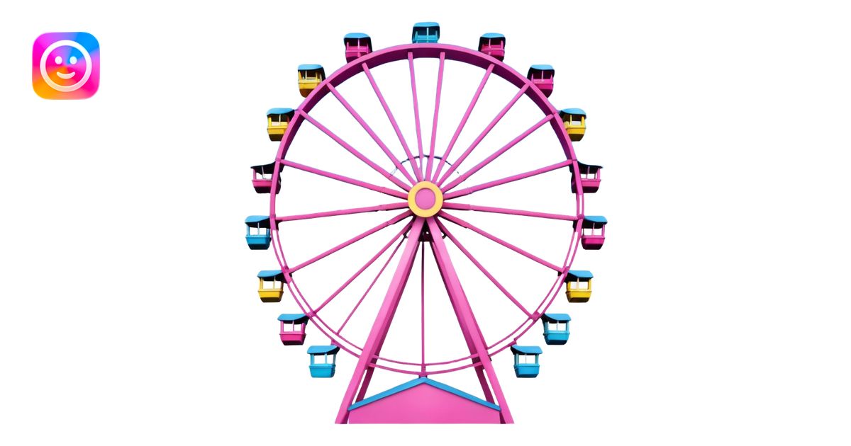 mix pink theme park Ferris wheel emoji | AI Emoji Generator