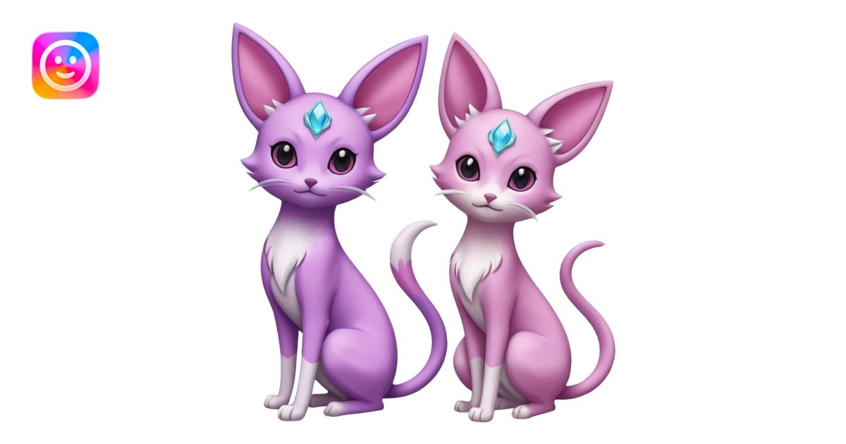 Espeon-Mew-Amaura-Minccino-Delcatty-fusion emoji | AI Emoji Generator