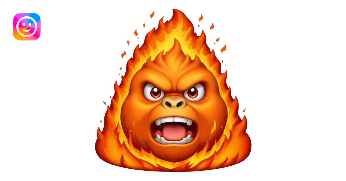 can i have an image of an angry volcano erupting with an angry face ...