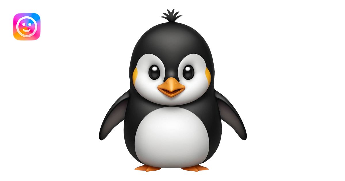 A penguin smiling with angry eyebrows emoji | AI Emoji Generator