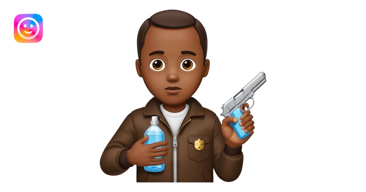 diddy shooting a gun in his right hand and baby oil in his left emoji ...