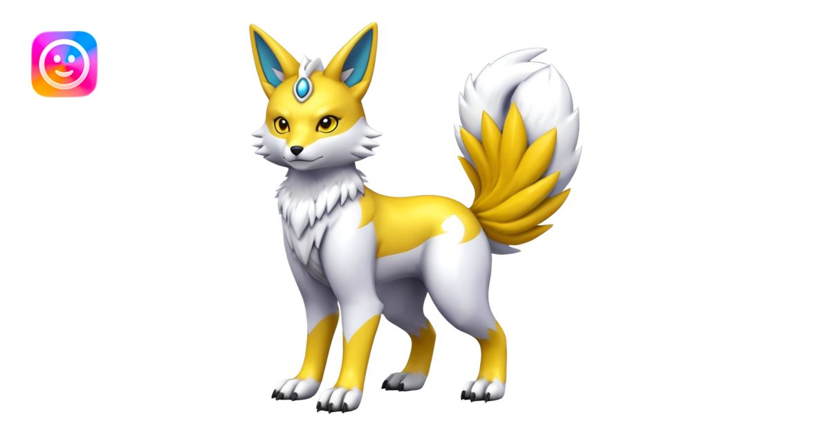 Shiny Colorful Futuristic Detailed Renamon (full body) emoji | AI Emoji ...