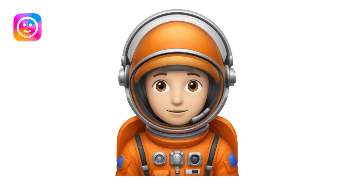 Engineer in an orange astronaut suit emoji | AI Emoji Generator