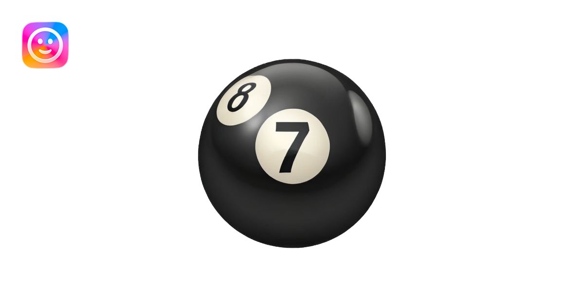 Pool table back ball with the number 7 emoji | AI Emoji Generator