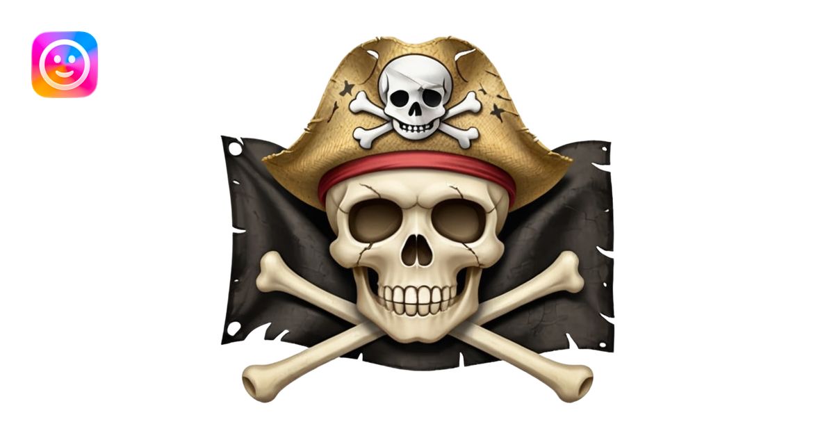 Straw hat crew pirate flag emoji | AI Emoji Generator