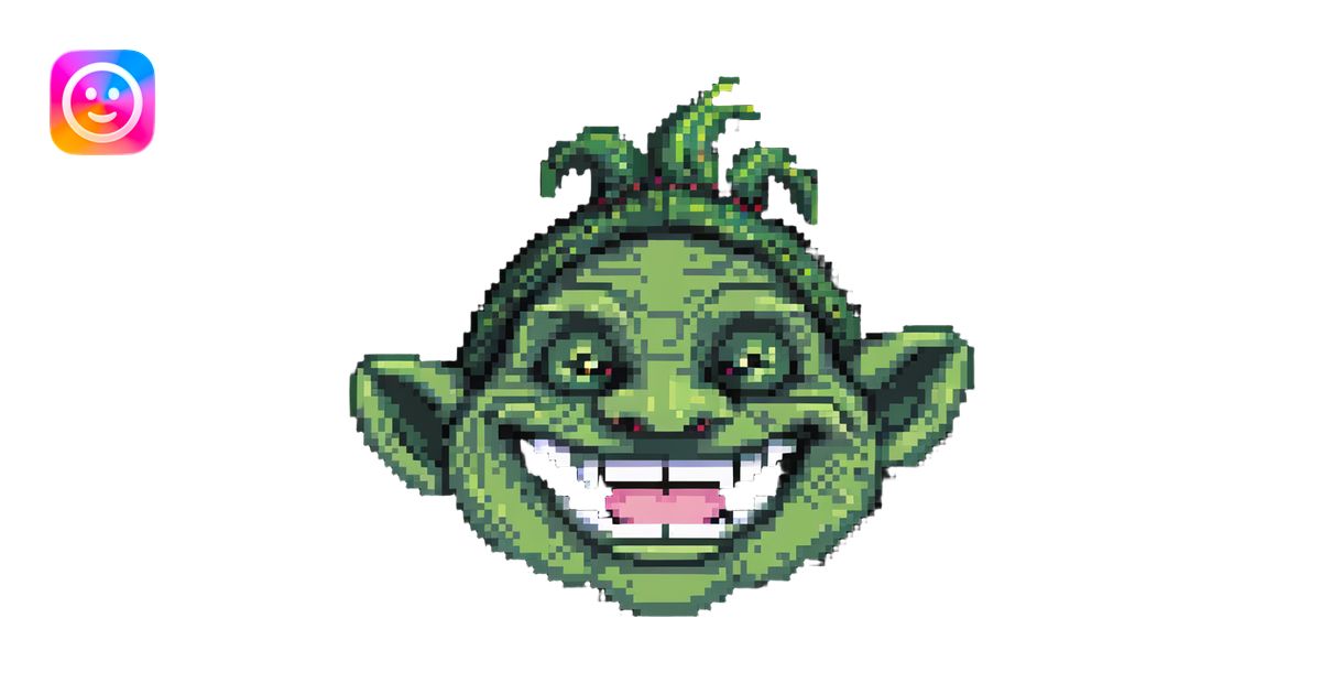 Pixelated troll face meme with signature grin, YouTube style ...