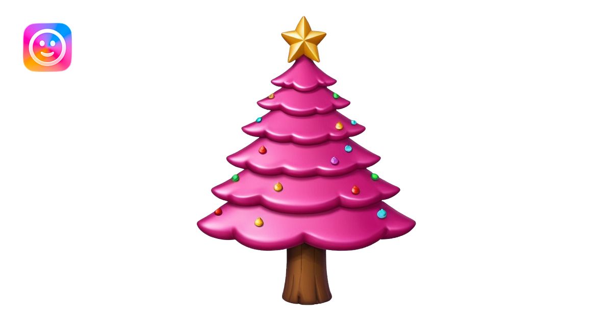 Crea un arbol de navidad en color rosa que parezca de caramelo emoji ...