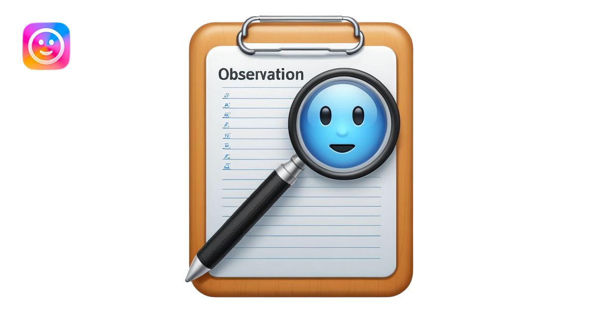 observation log. Transparent background emoji | AI Emoji Generator