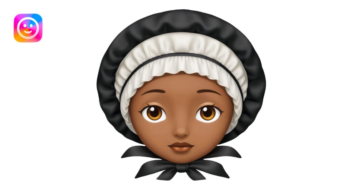Black Silk sleep Bonnet emoji brown skin emoji | AI Emoji Generator