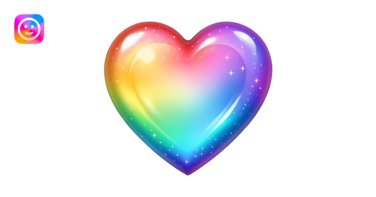 heart with a rainbow sparkle emoji | AI Emoji Generator