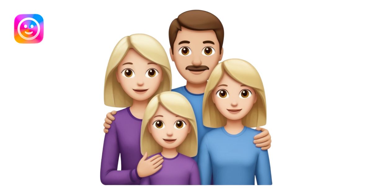 happy pale white family with one brown hair dad, one brown hair mom ...