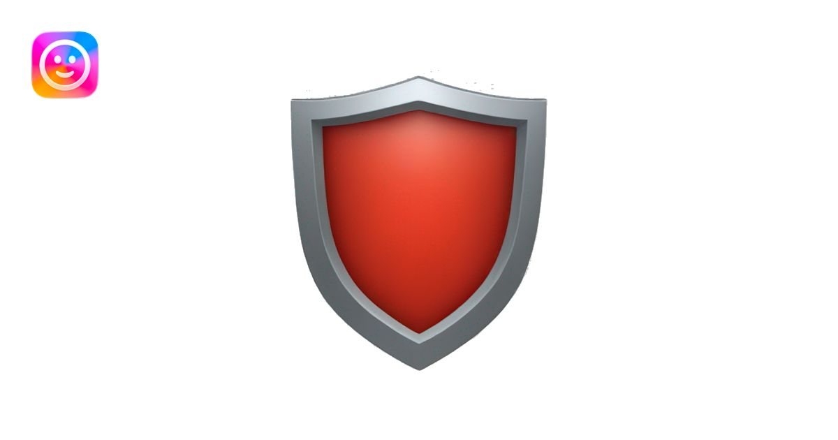 red shield with grey outline emoji | AI Emoji Generator