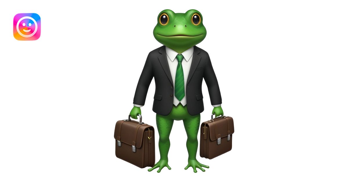 frog with a suit and tie and a briefcase emoji | AI Emoji Generator