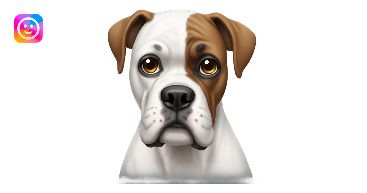 White boxer dog emoji | AI Emoji Generator