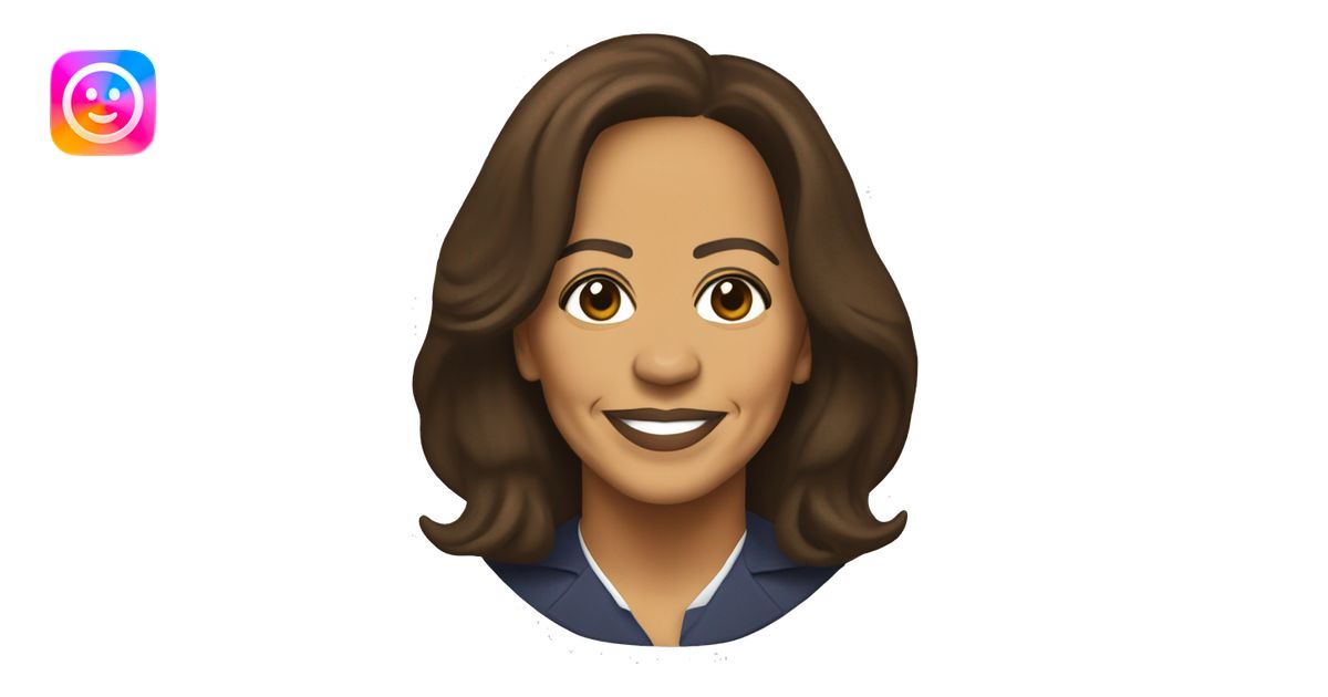 Kamala Harris front facing simple outline artistic emoji | AI Emoji ...