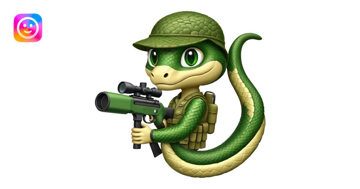 A snake sniper emoji | AI Emoji Generator