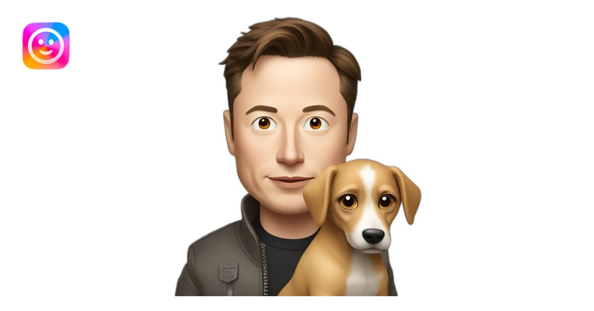 Elon musk with a dog emoji | AI Emoji Generator