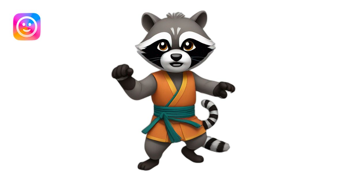 racoon kung fu emoji | AI Emoji Generator