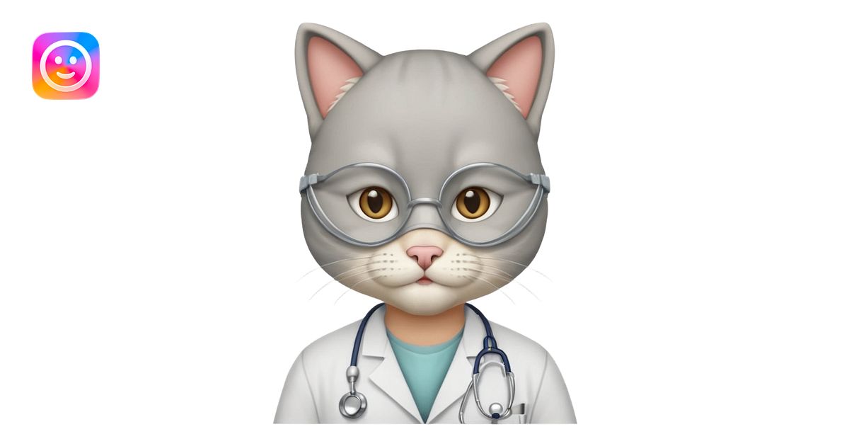 doctor cat, white surgeon mask emoji | AI Emoji Generator