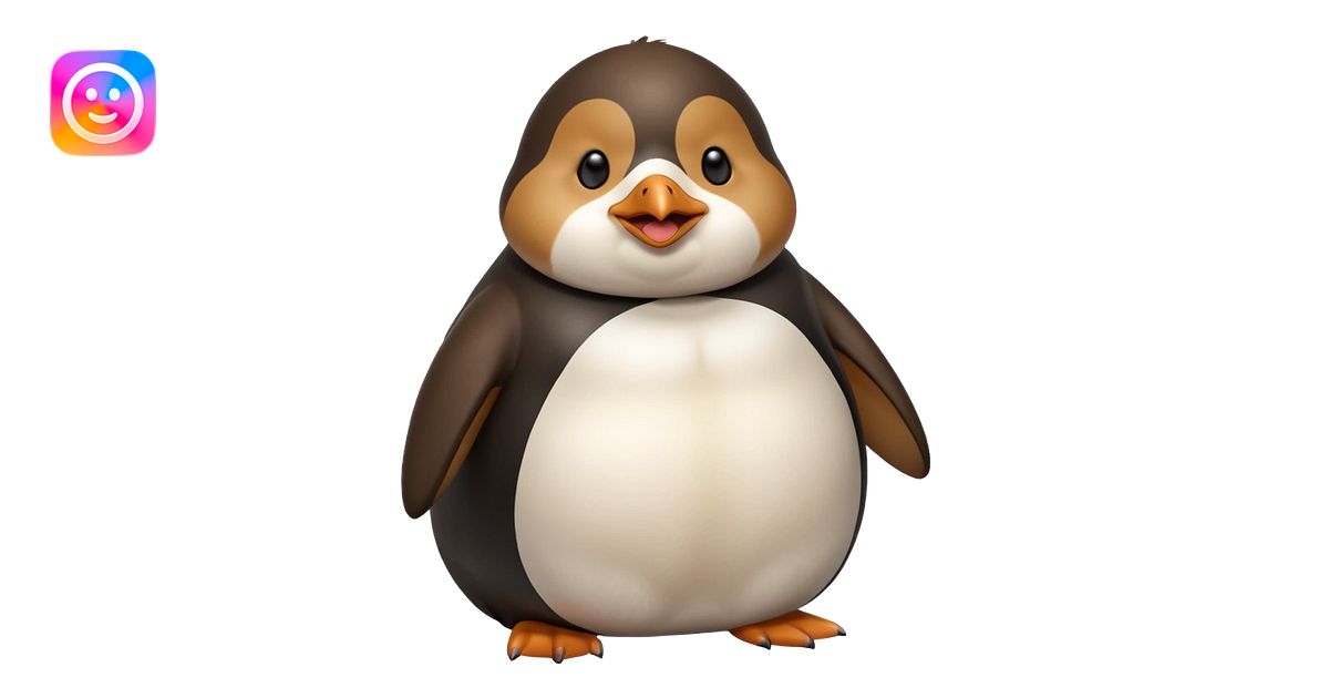 make a fat dog sitting on a large penguin emoji | AI Emoji Generator